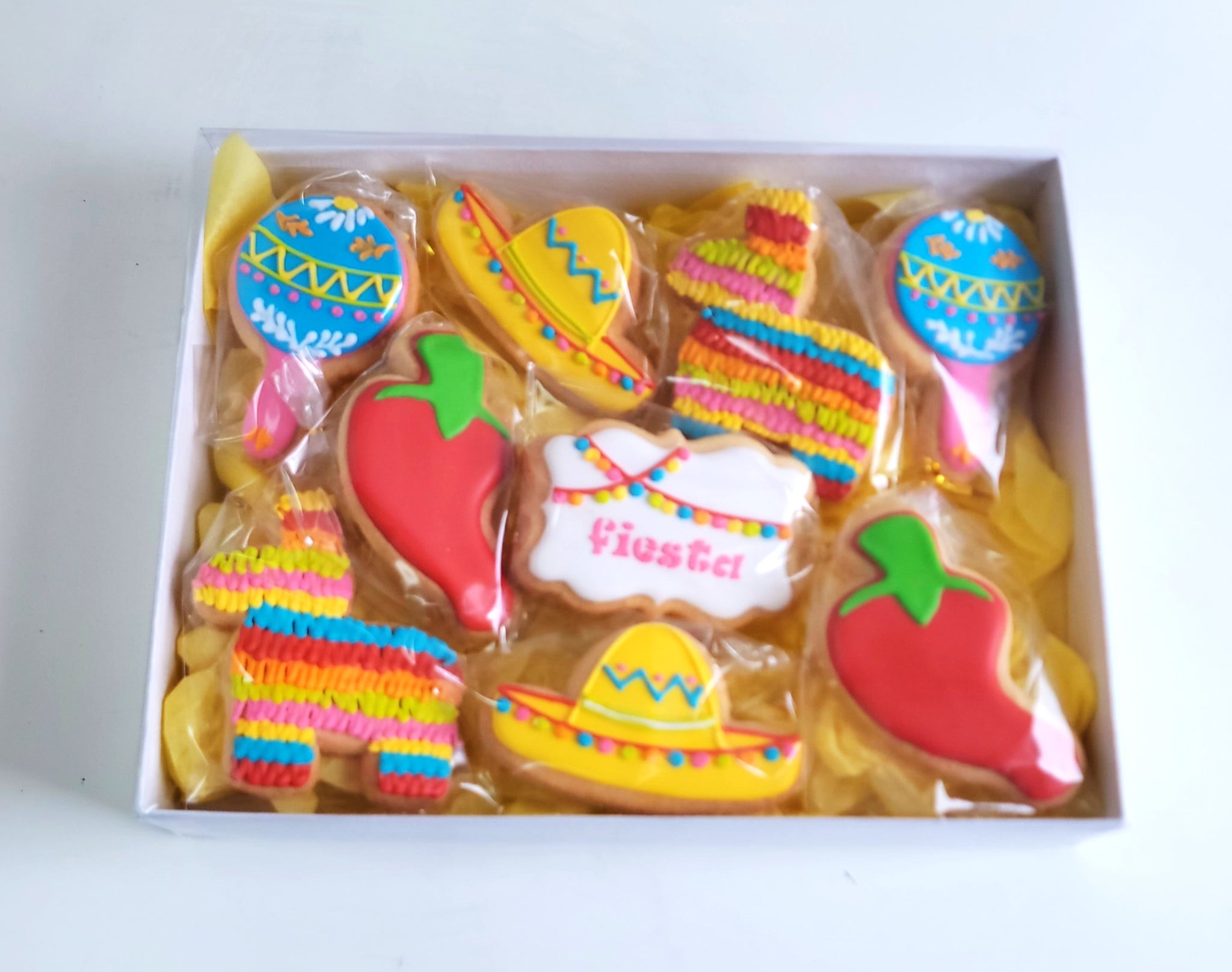 "Mexican Fiesta" Theme Cookie Giftbox - Piñata, Jalapeño, Sombrero, Ma ...